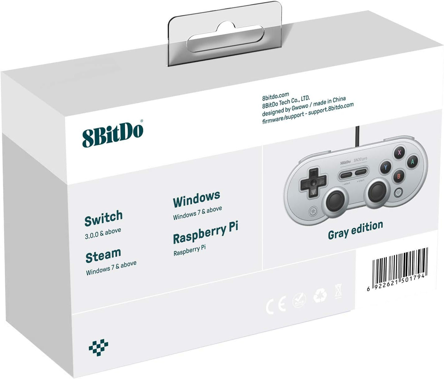 8BITDO SN30 PRO WIRED [GREY] — VIDEOGAMESPLUS.CA