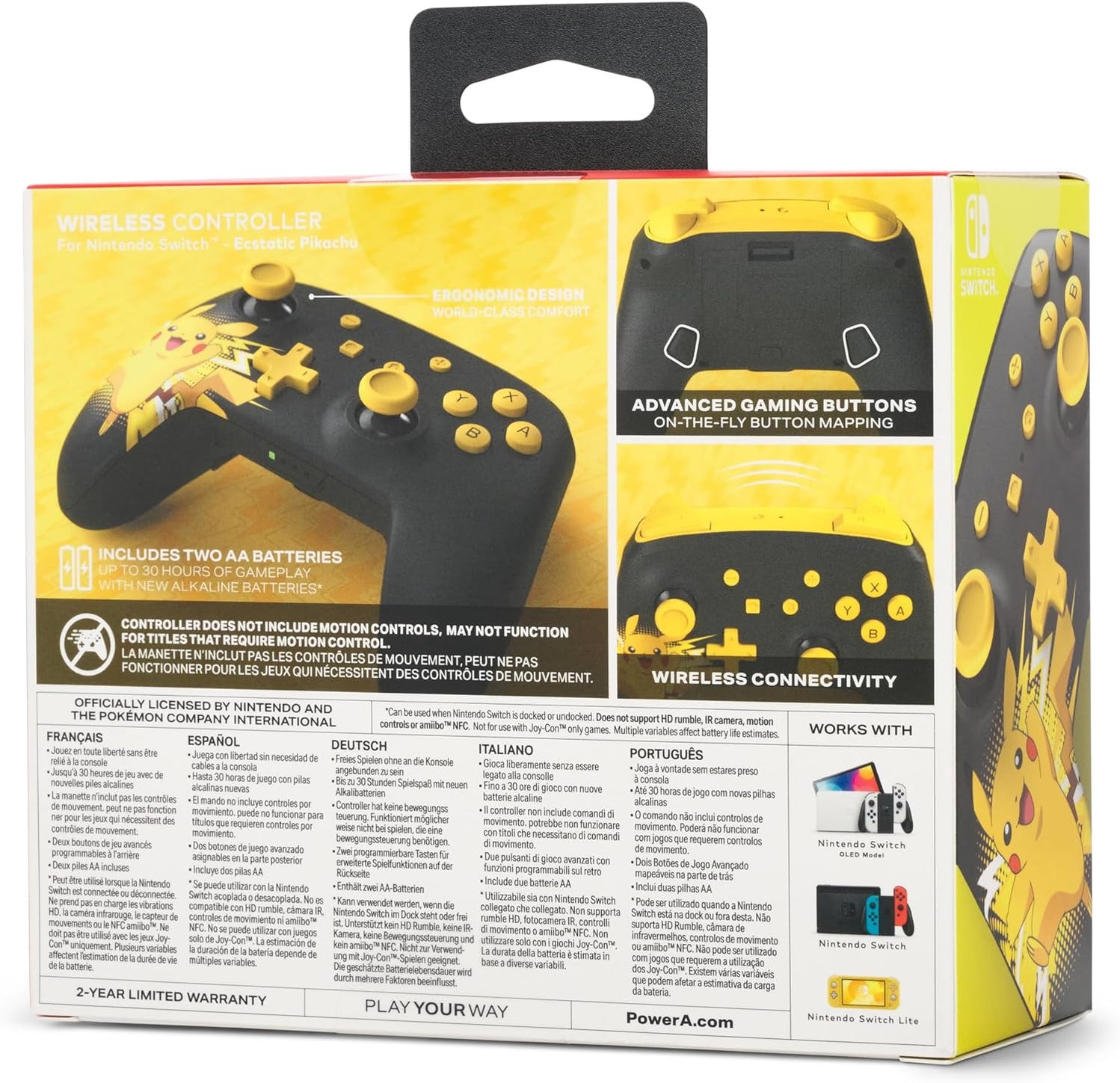 Power A Enhanced Wireless Controller Switch Pikachu Ecstatic ...