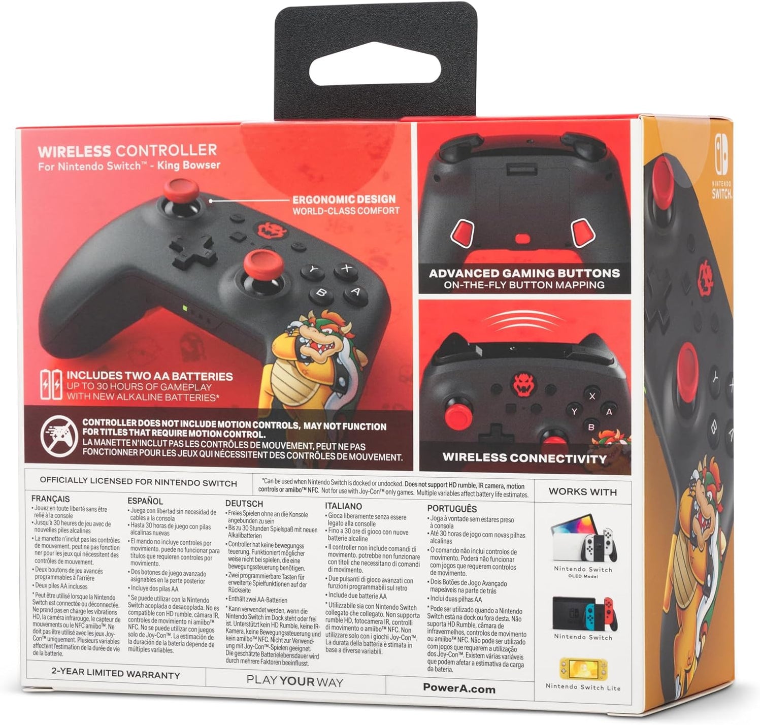 Power A Enhanced Wireless Controller Switch Bowser — VIDEOGAMESPLUS.CA