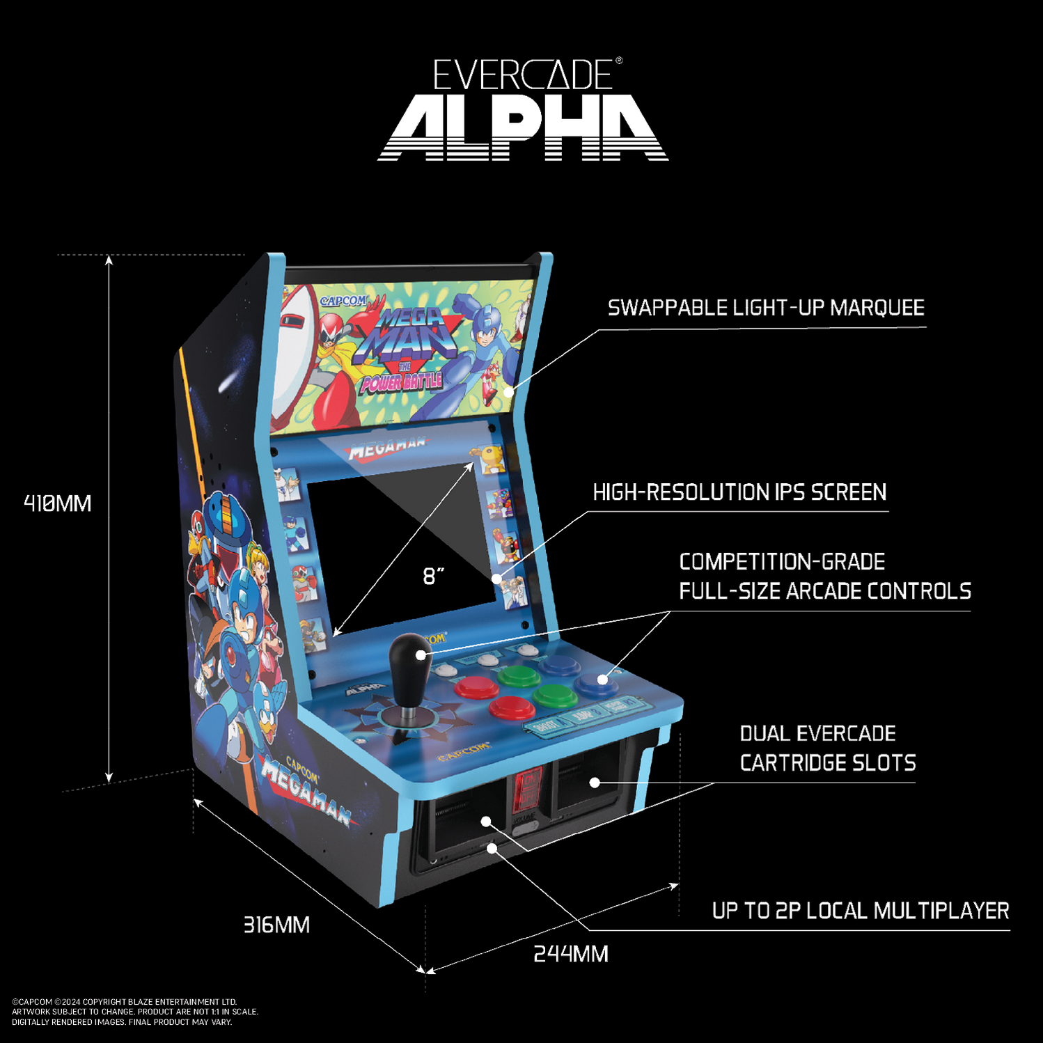 Evercade Alpha Mega Man Bartop Arcade — VIDEOGAMESPLUS.CA