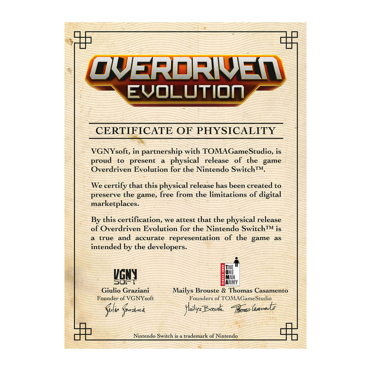 Overdriven Evolution [STANDARD EDITION] - SWITCH [VGNY SOFT] — VIDEOGAMESPLUS.CA