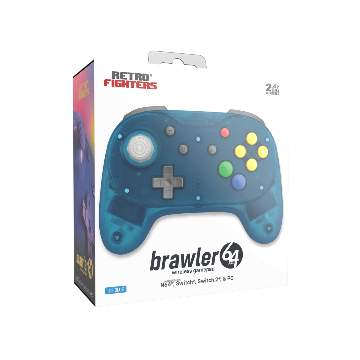 Brawler64 N64 Pro Series Wireless Controller [Ice Blue] - N64 / Switch ...