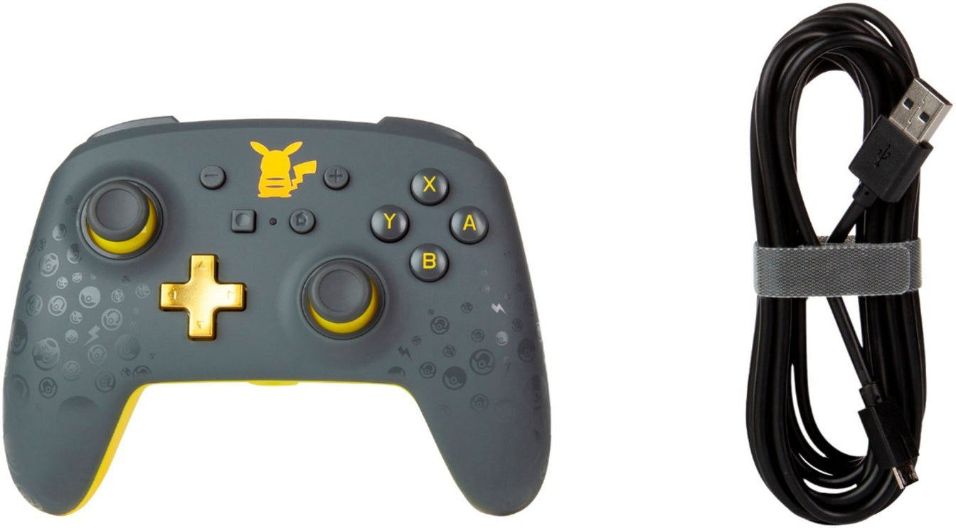 Power A - Enhanced Wired Controller Pokémon Pikachu Grey - Nintendo Sw ...