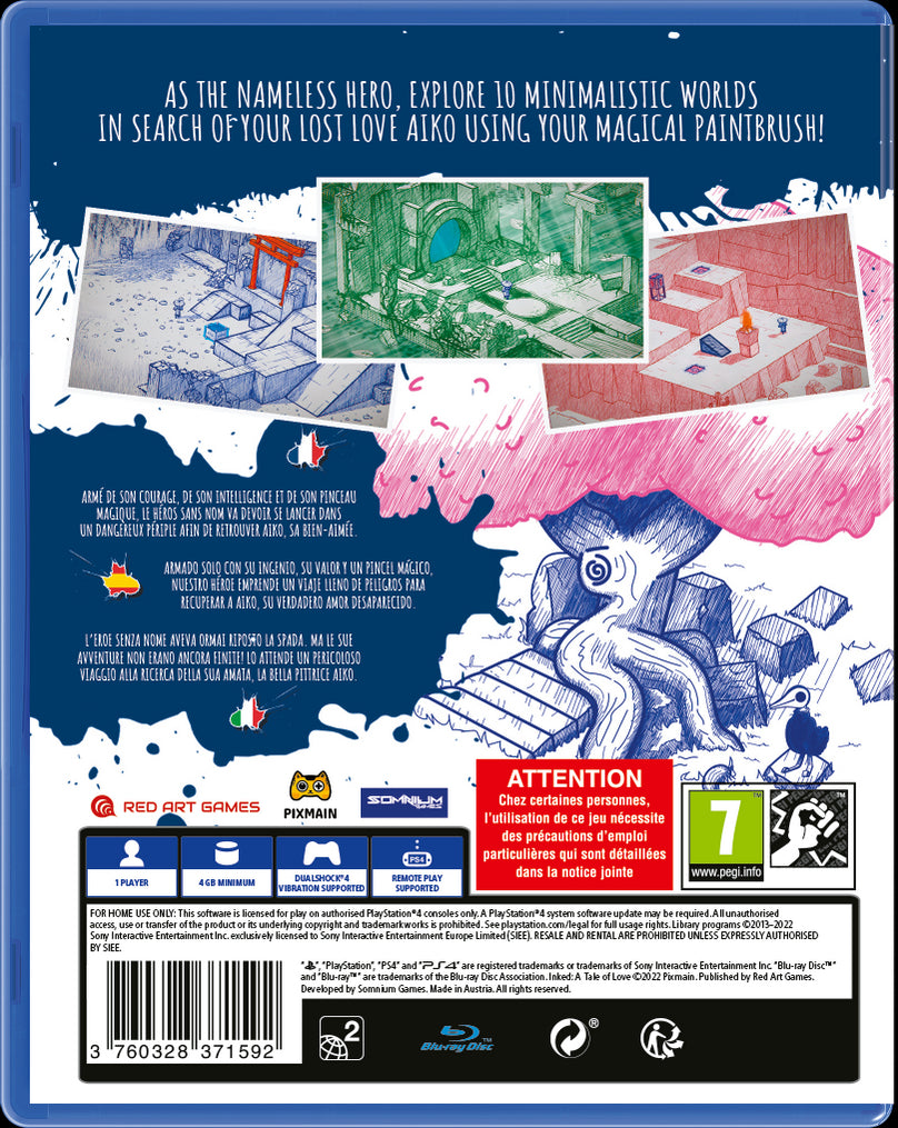 Inked : A Tale of Love PS4 + Notebook- PlayStation 4 [Red Art Games] — VIDEOGAMESPLUS.CA