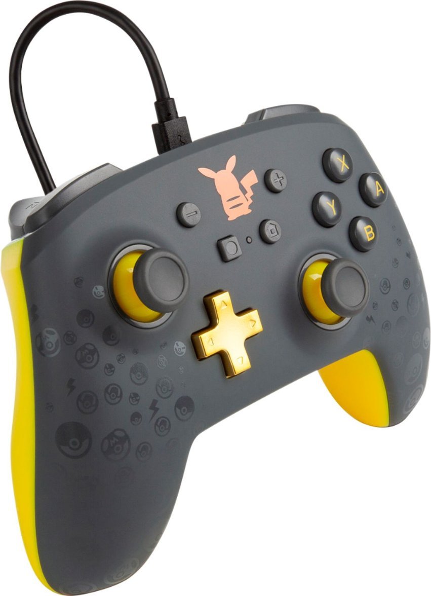 Power A - Enhanced Wired Controller Pokémon Pikachu Grey - Nintendo Sw ...