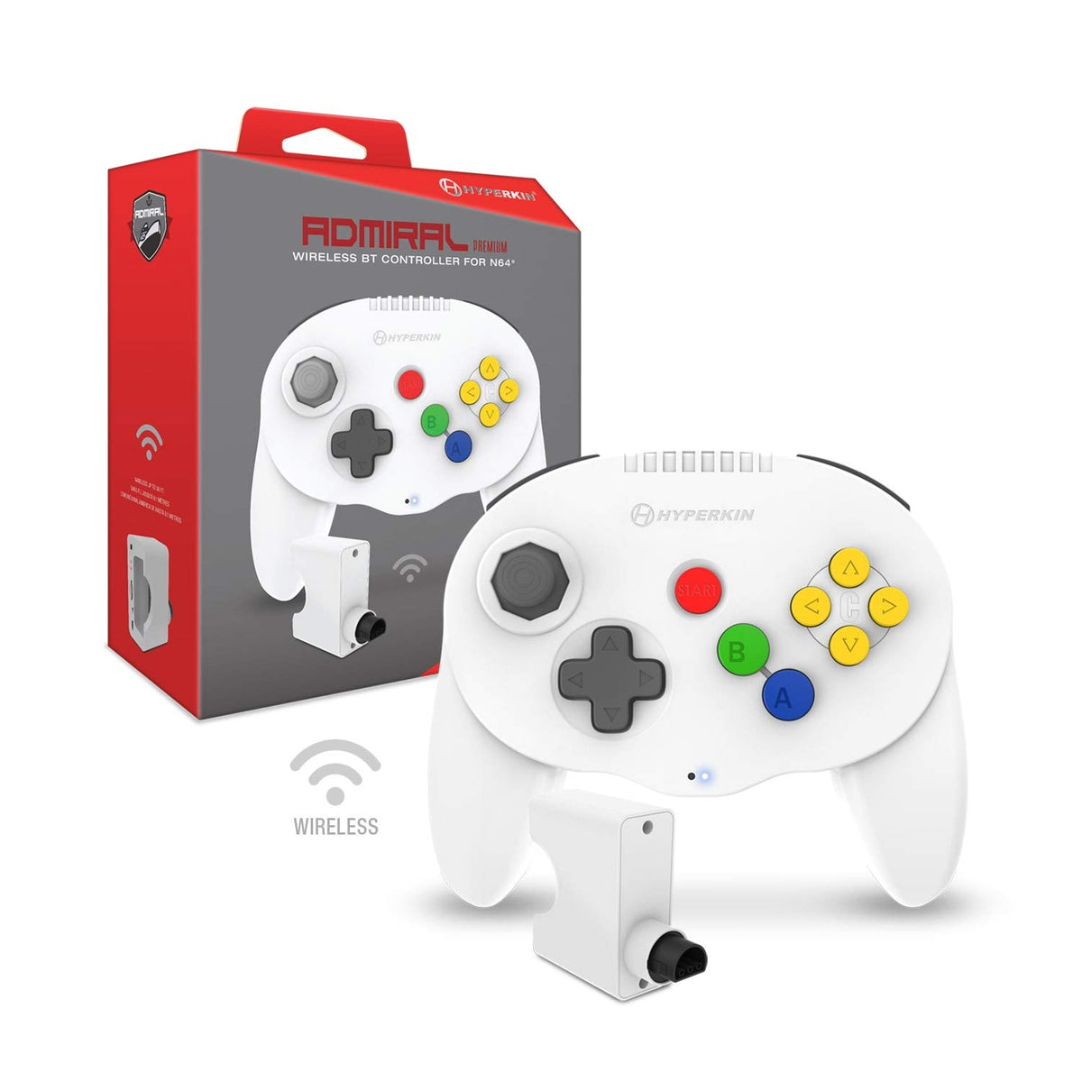 HYPERKIN "Admiral" Premium Wireless BT Controller for N64 (White ...