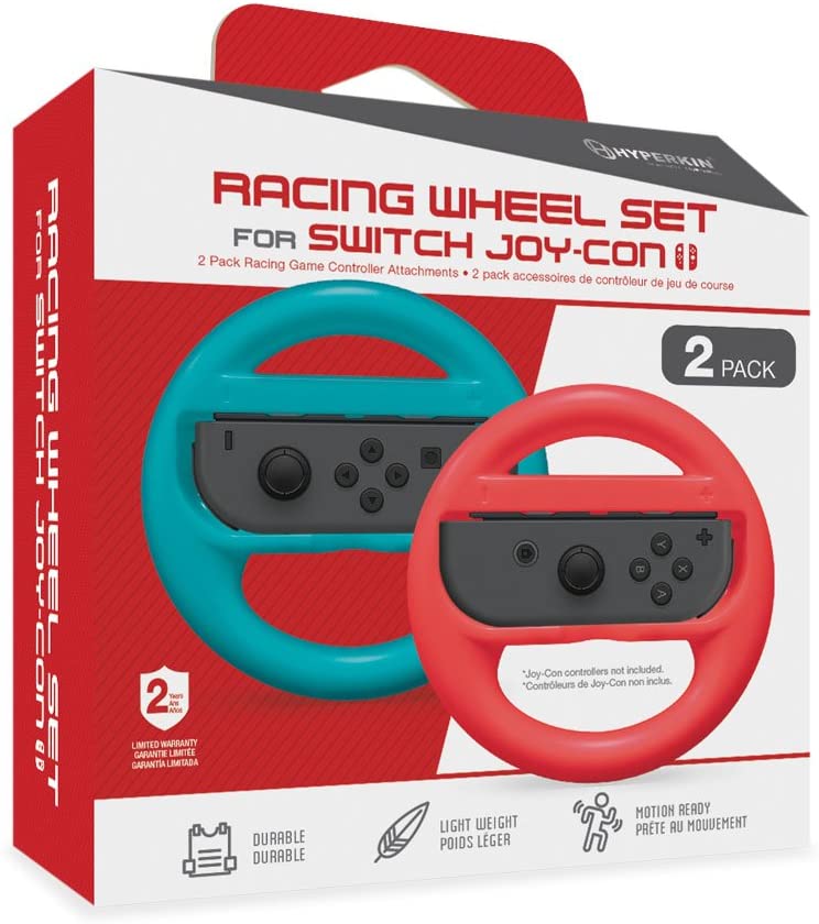 Hyperkin Racing Wheel Set for Switch Joy-Con (Blue/ Red) (2-Pack ...