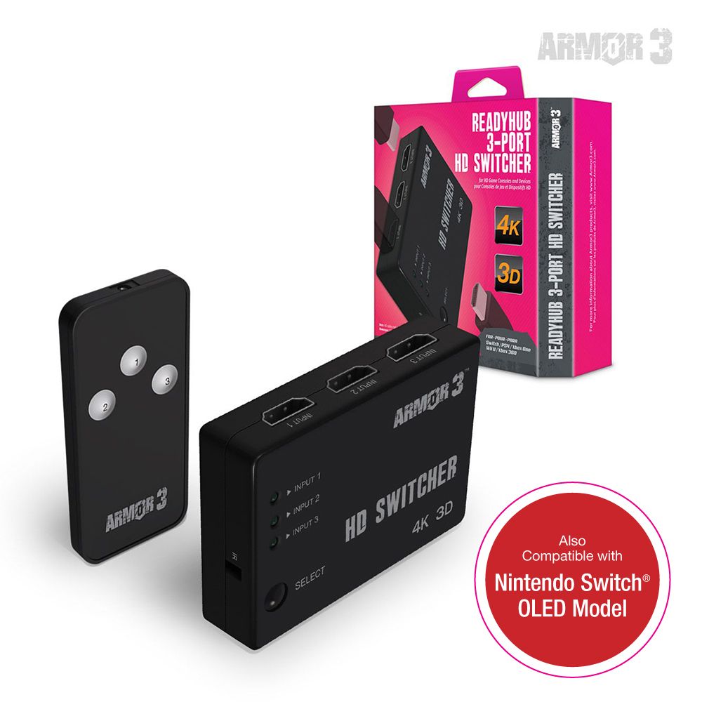 ReadyHub 3 Port HD Switcher - Armor3 — VIDEOGAMESPLUS.CA