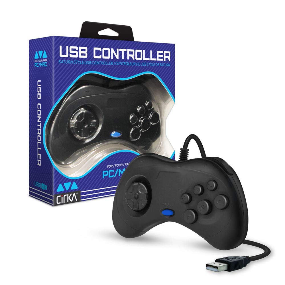Cirka Sega Saturn-Style USB Controller for PC/ Mac (Black ...