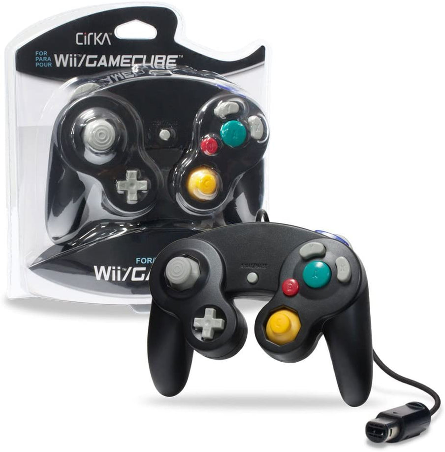 Wii & GameCube Wired Controller (Black) (CirKa) - Wii / GC ...
